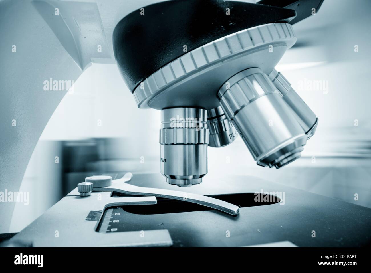 laboratory, microscope for chemistry biology test samples, examining ...