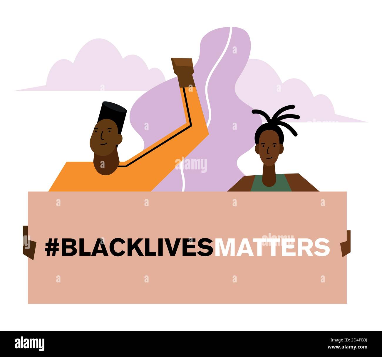 Black lives matter banner man and woman design of Protest justice and ...