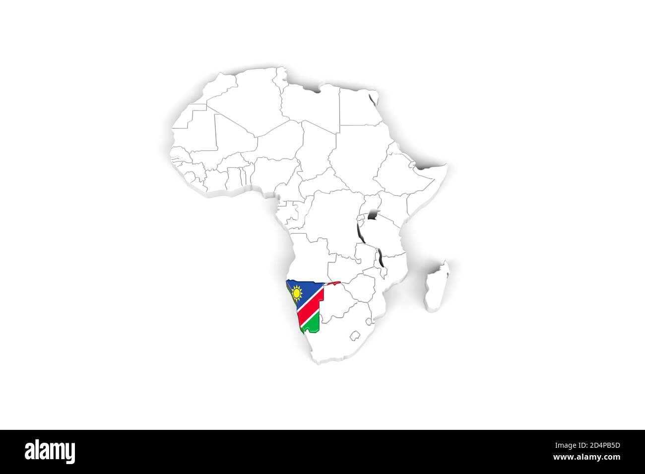 Namibia on 3d earth Cut Out Stock Images & Pictures - Alamy