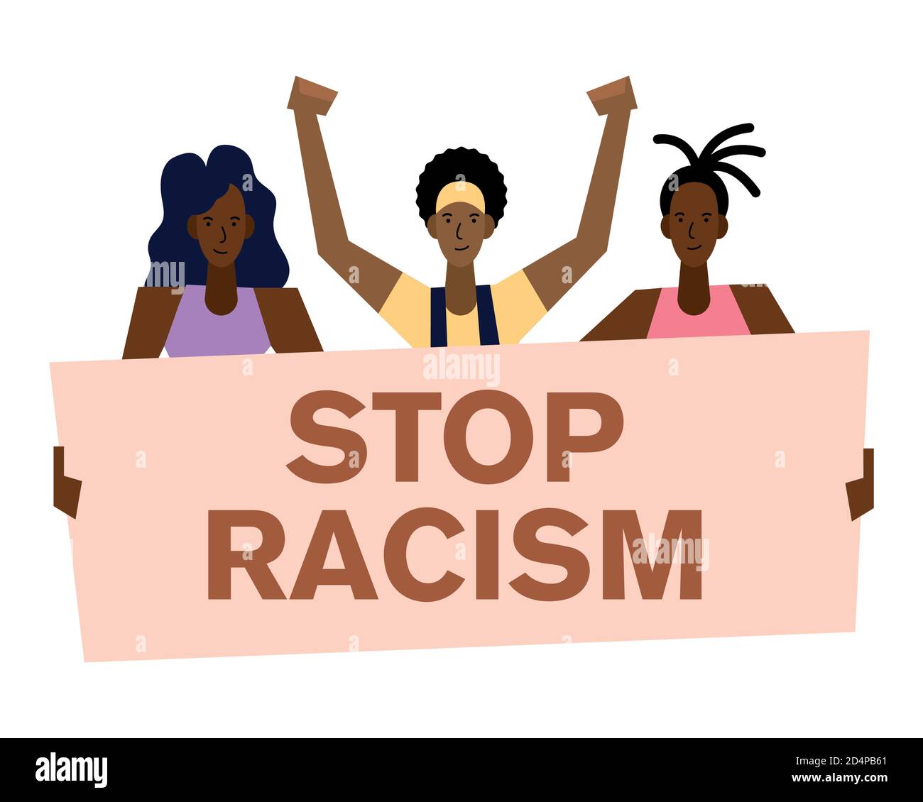stop racism black lives matter banner and women design of Protest theme ...