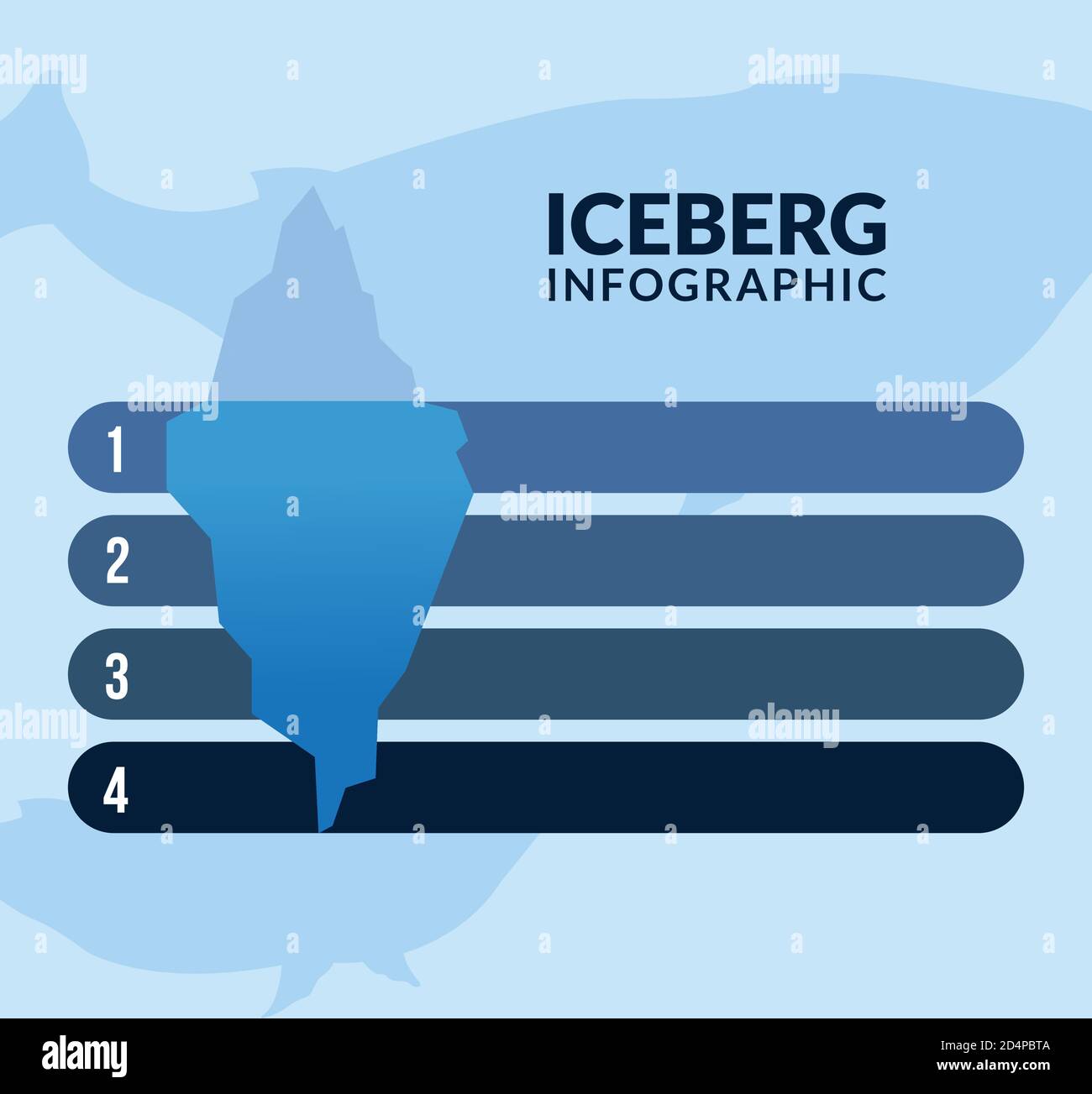 iceberg infographic 1 2 3 4 design, Data analysis and information theme ...