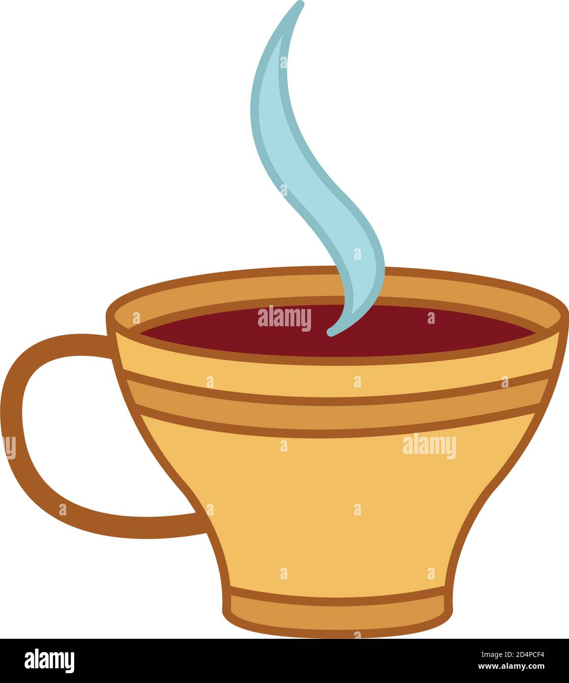 Tea cup with smoke line and fill style icon design, Time drink ...