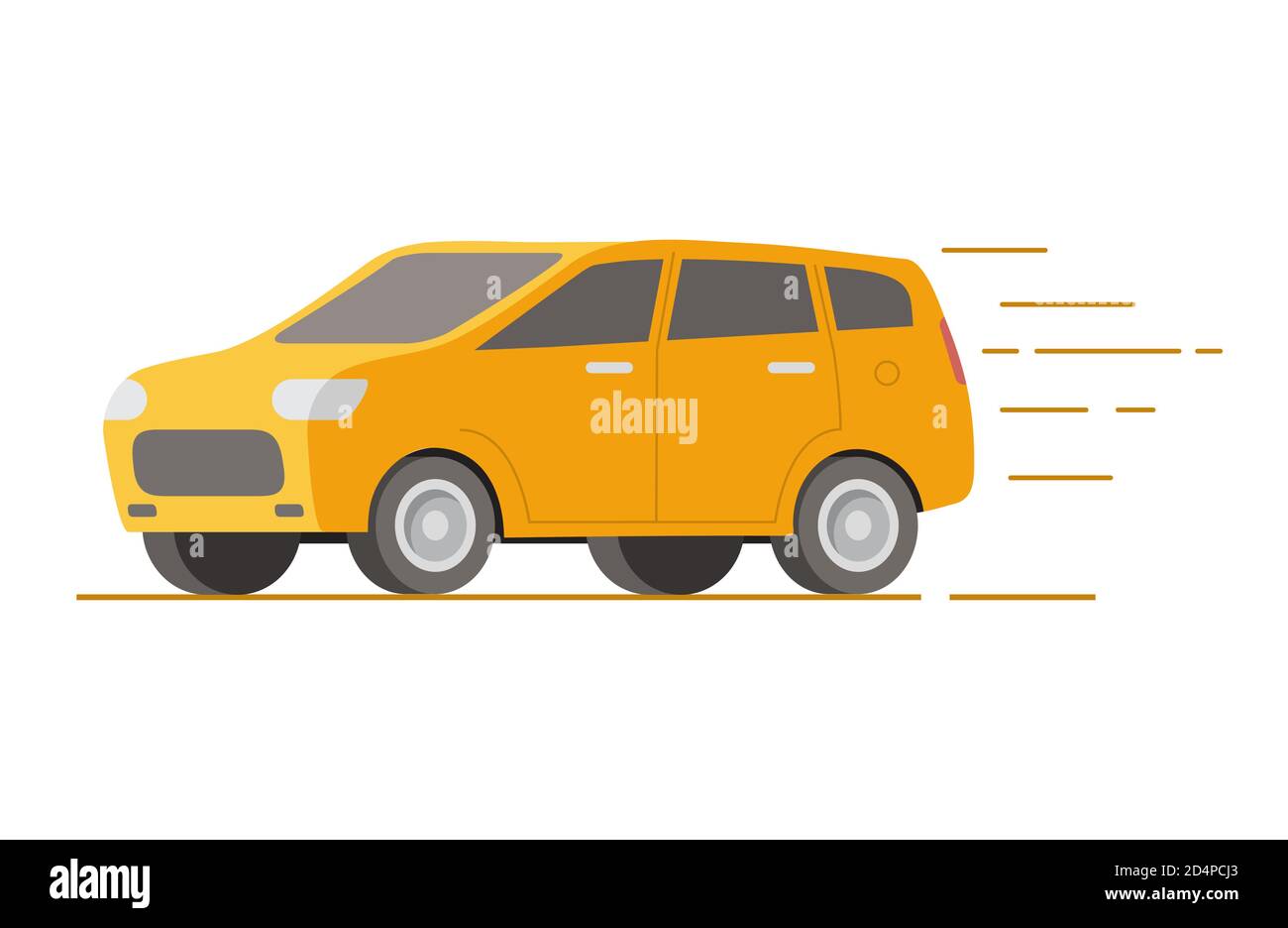 Service fast delivery car.Yellow SUV. Hatchback vehicle Stock Vector ...