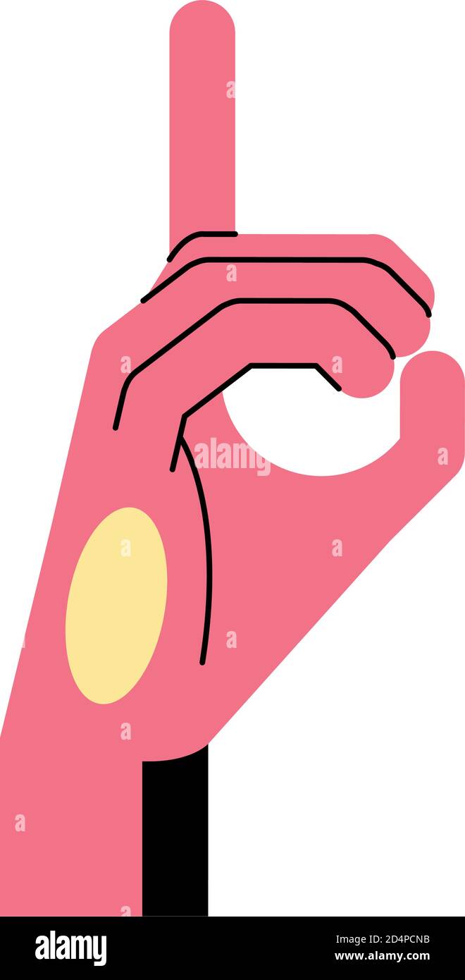 hand sign language d line and fill style icon design of People help and ...