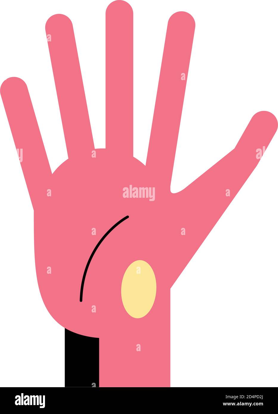 hand sign language five number line and fill style icon design of ...