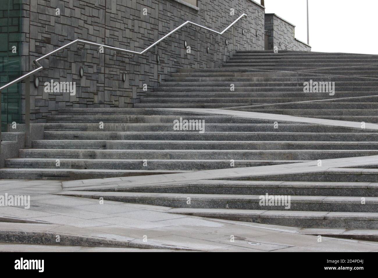 A photograph of an accessible ramp up steps on Mumbles sea front, south ...