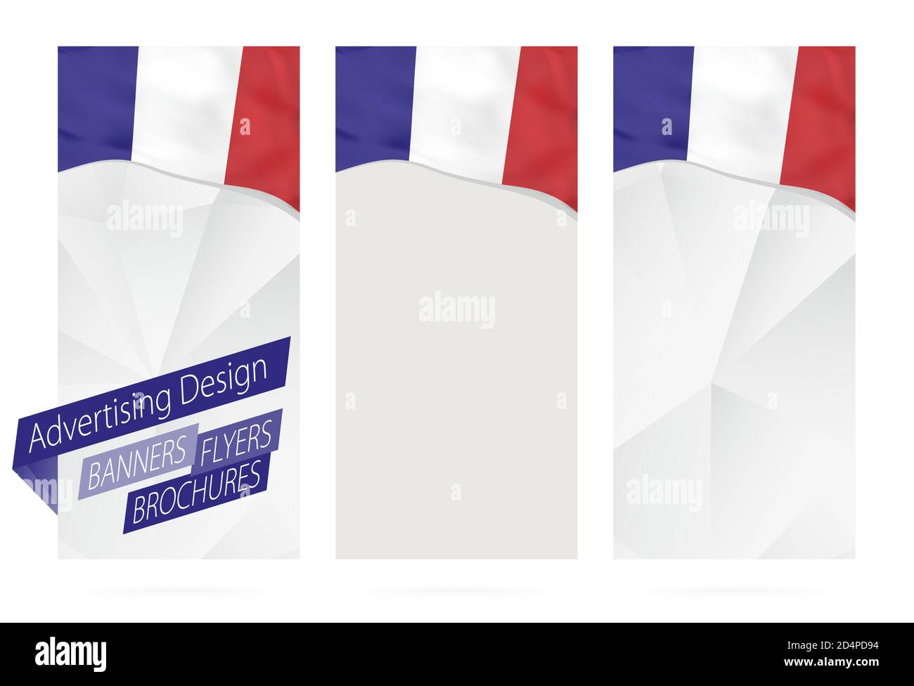 Design of banners, flyers, brochures with flag of France. Leaflet ...