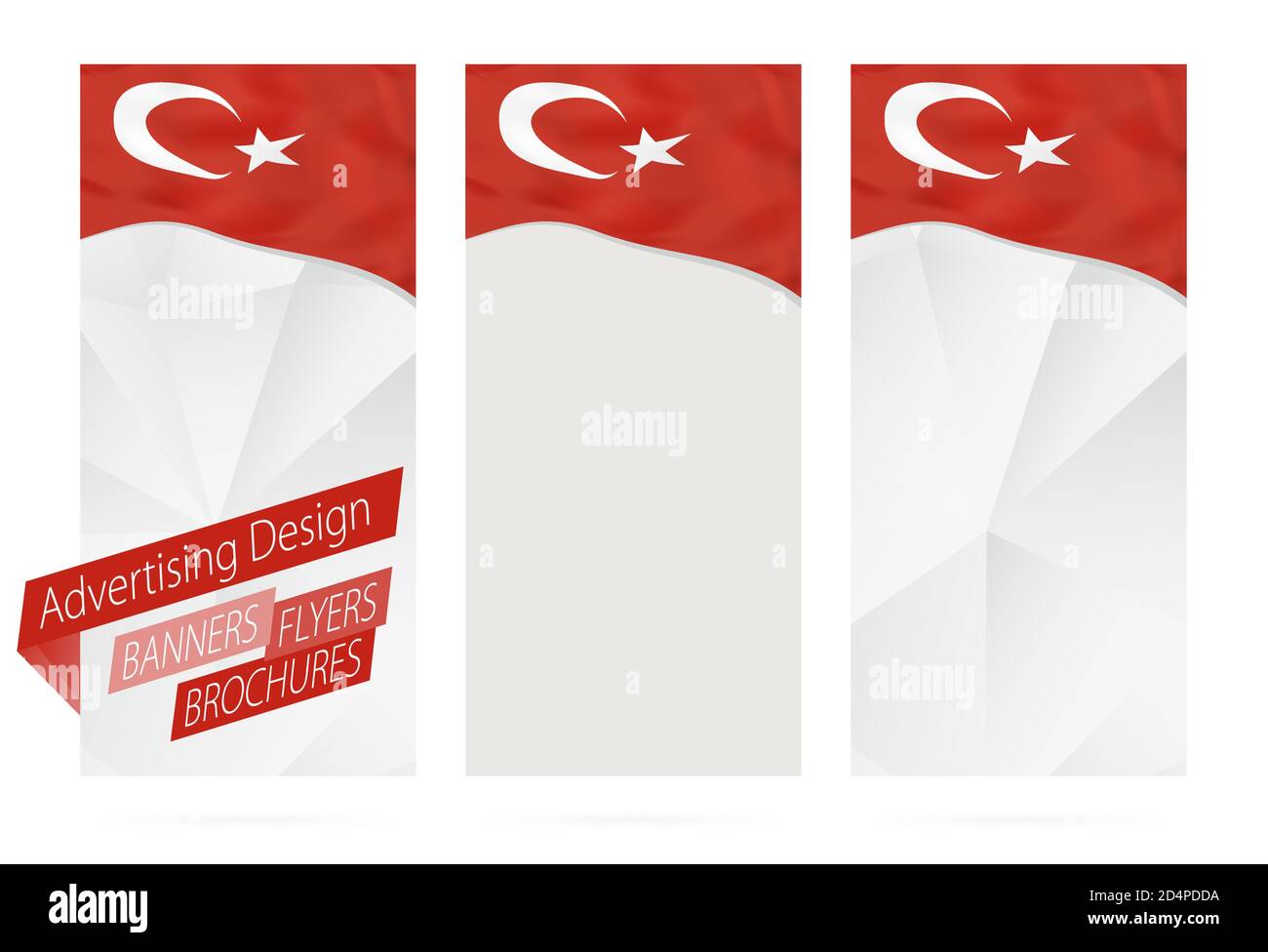 Design of banners, flyers, brochures with flag of Turkey. Leaflet ...