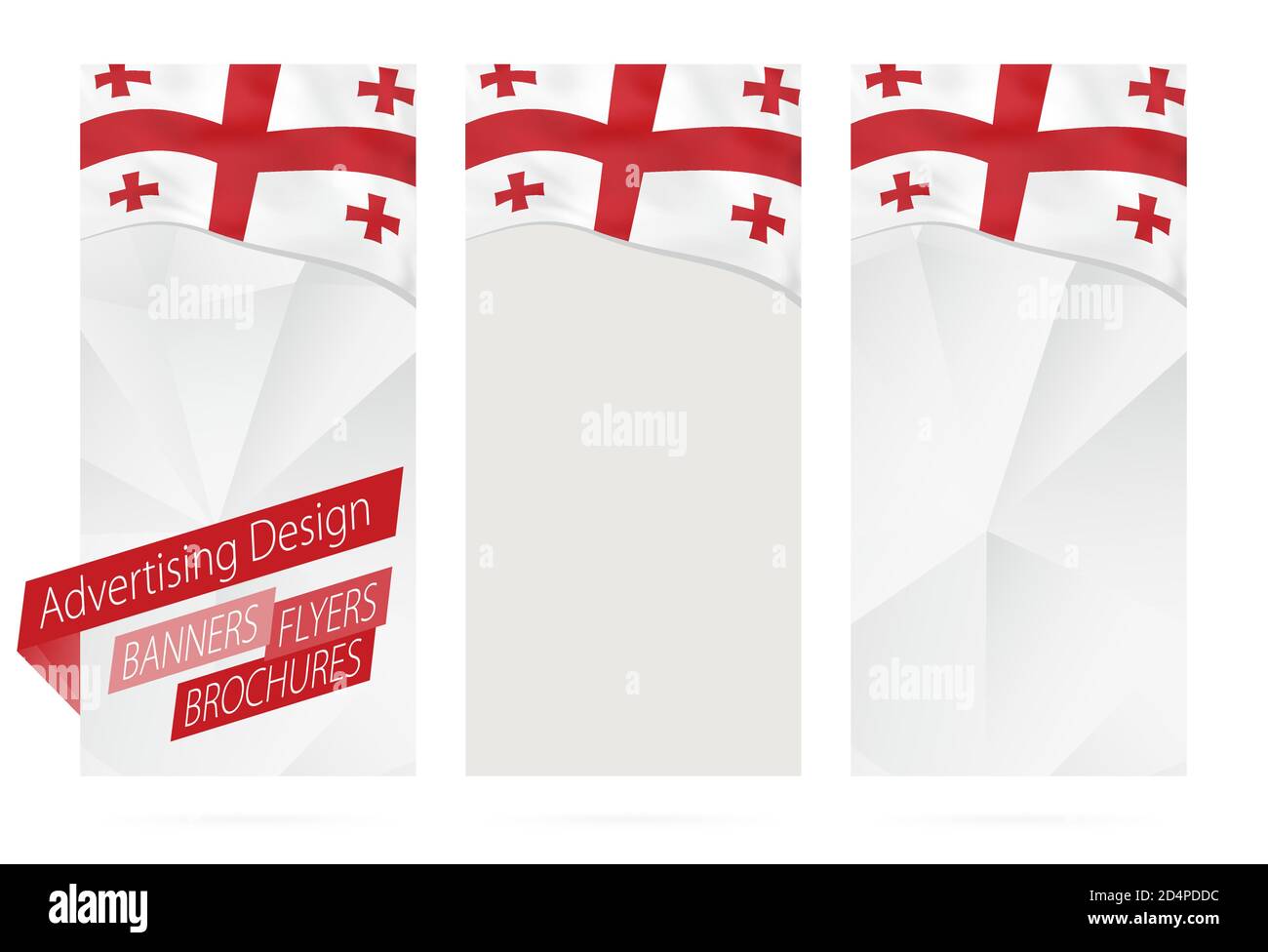 Design of banners, flyers, brochures with flag of Georgia. Leaflet ...