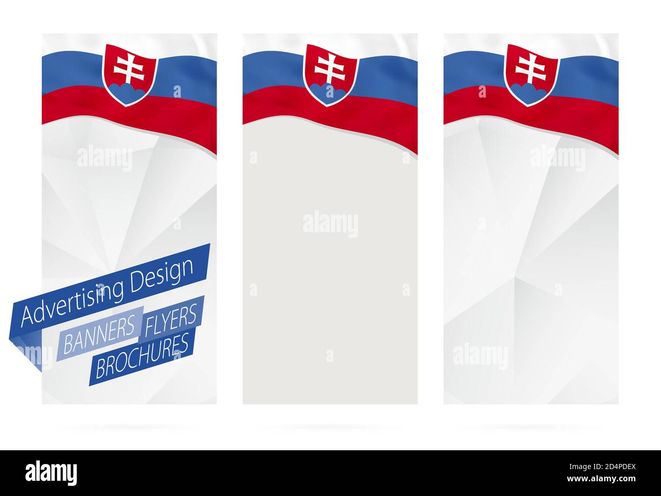 Design of banners, flyers, brochures with flag of Slovakia. Leaflet ...