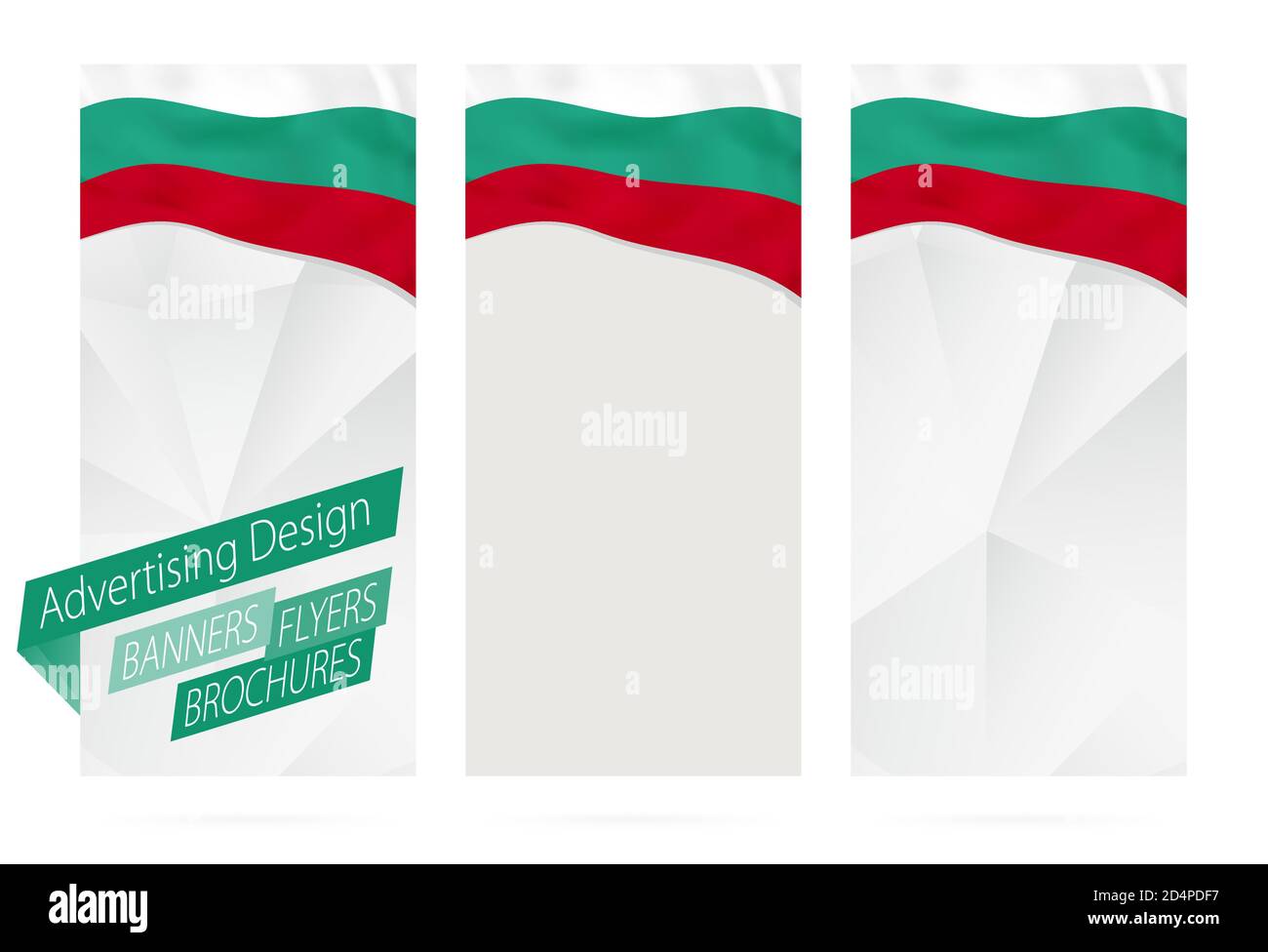 Design of banners, flyers, brochures with flag of Bulgaria. Leaflet ...