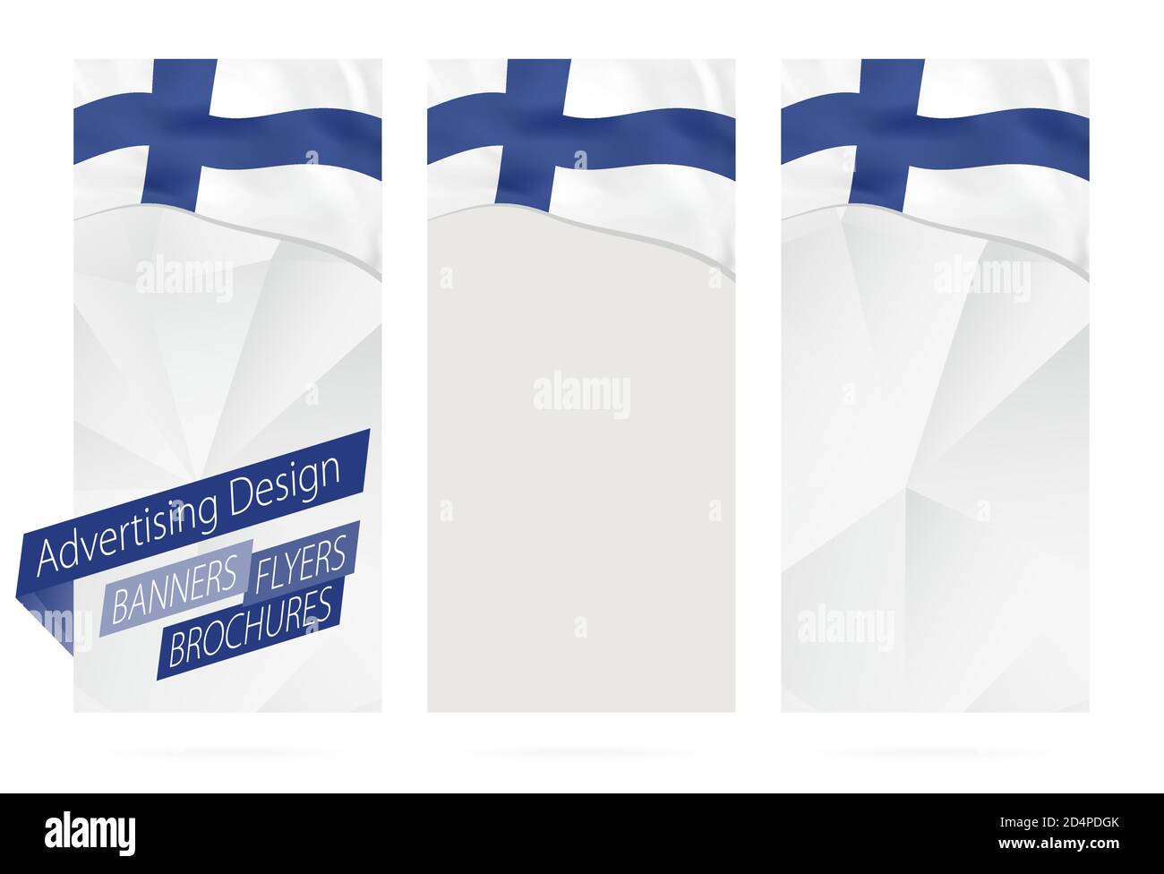 Design of banners, flyers, brochures with flag of Finland. Leaflet ...