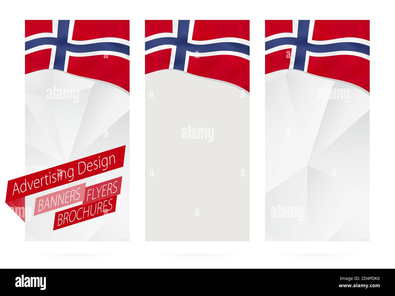 Design of banners, flyers, brochures with flag of Norway. Leaflet ...