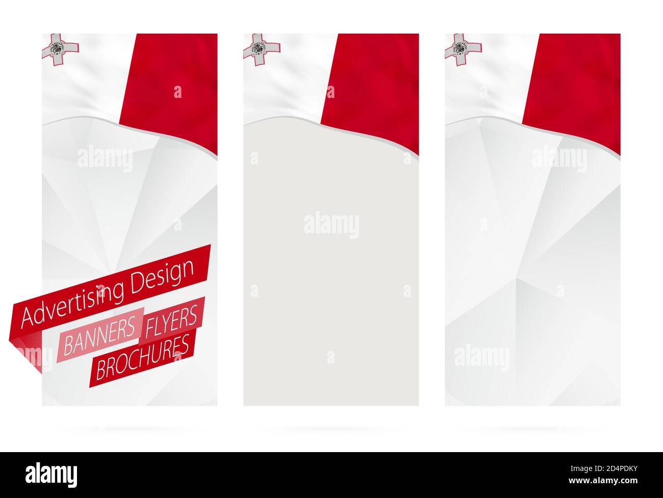 Design of banners, flyers, brochures with flag of Malta. Leaflet ...