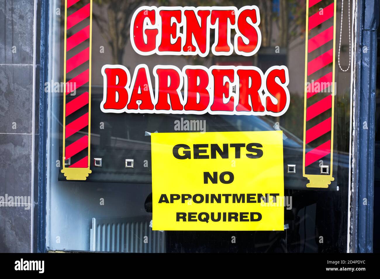 Gents barbers shop sign no appointments required Stock Photo - Alamy