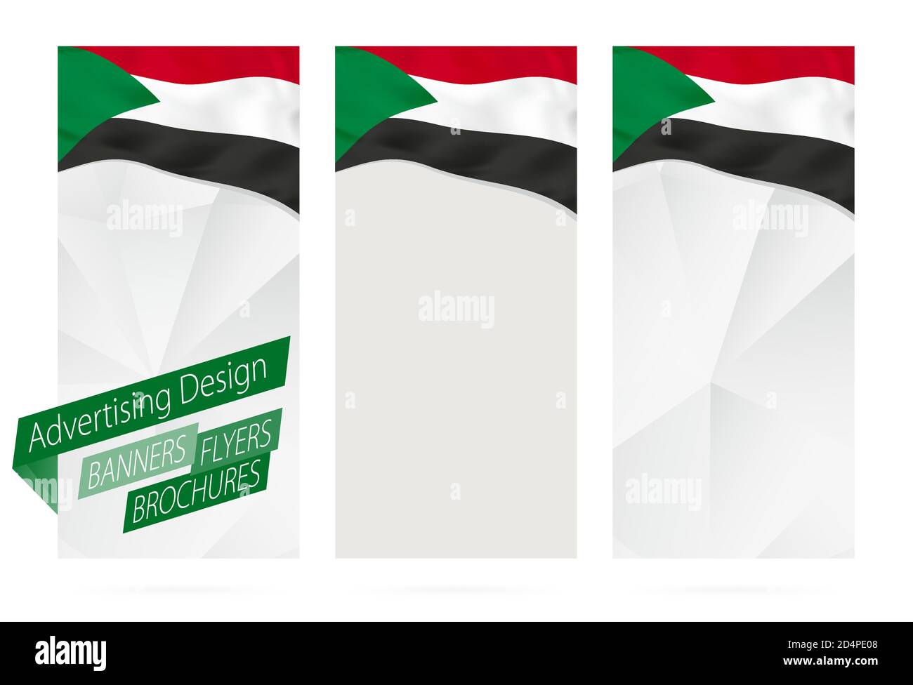 Design of banners, flyers, brochures with flag of Sudan. Leaflet ...