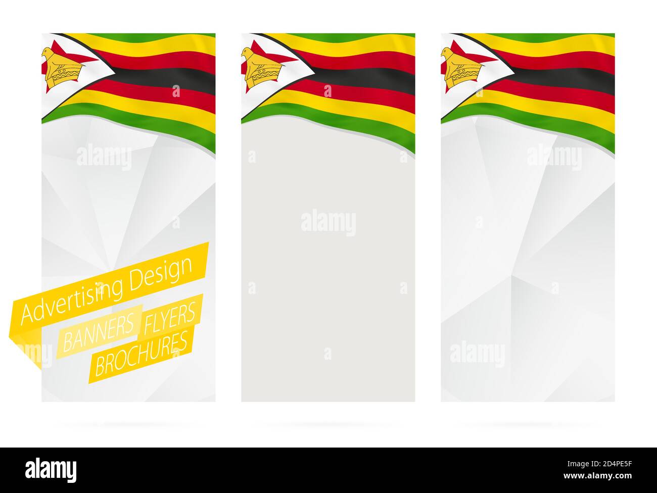 Design of banners, flyers, brochures with flag of Zimbabwe. Leaflet ...