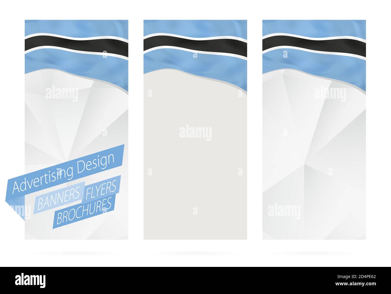 Design of banners, flyers, brochures with flag of Botswana. Leaflet ...