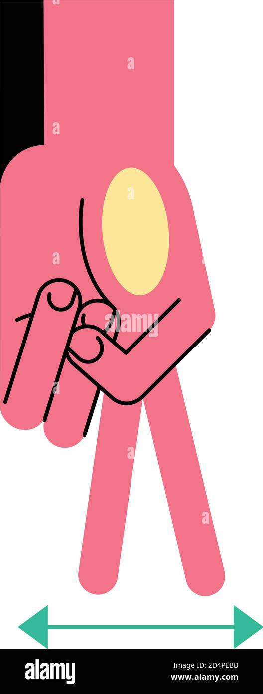 hand sign language p line and fill style icon design of People help and ...