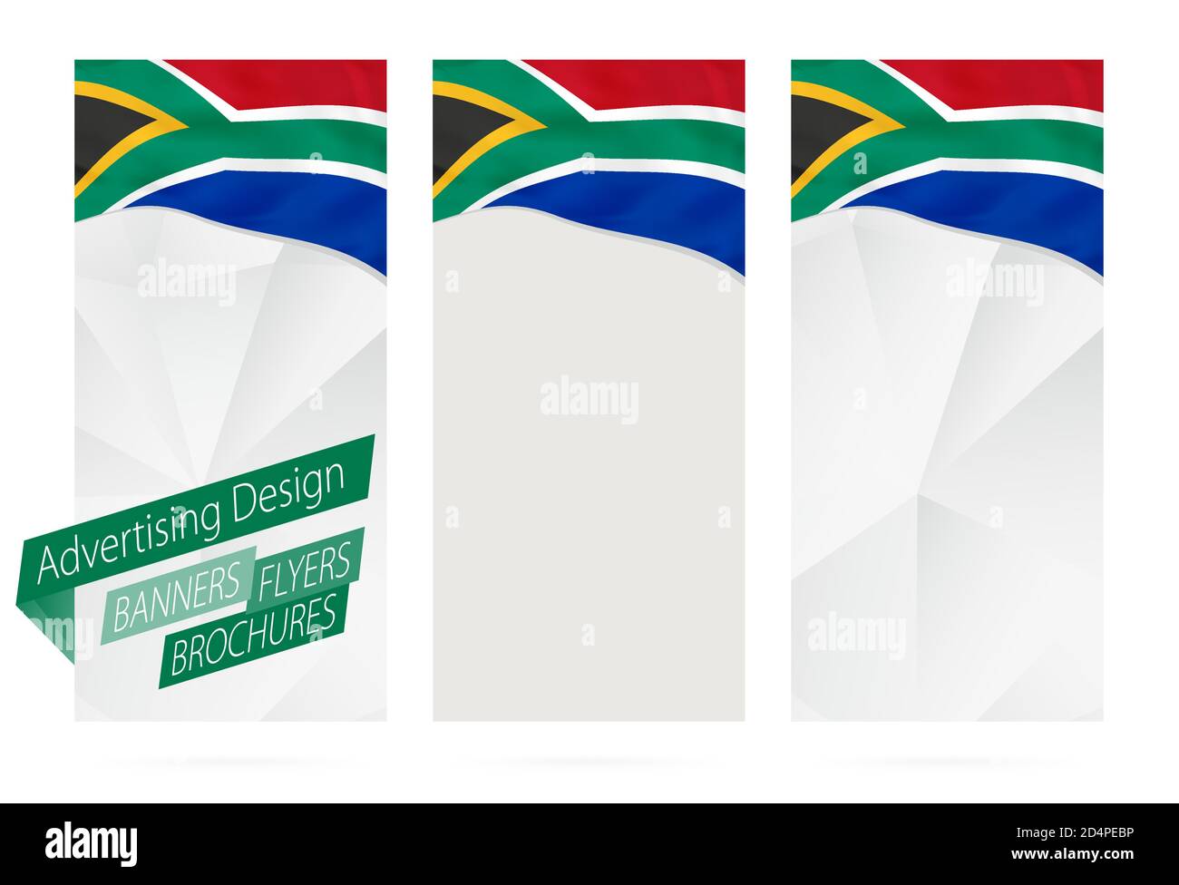Design of banners, flyers, brochures with flag of South Africa. Leaflet ...