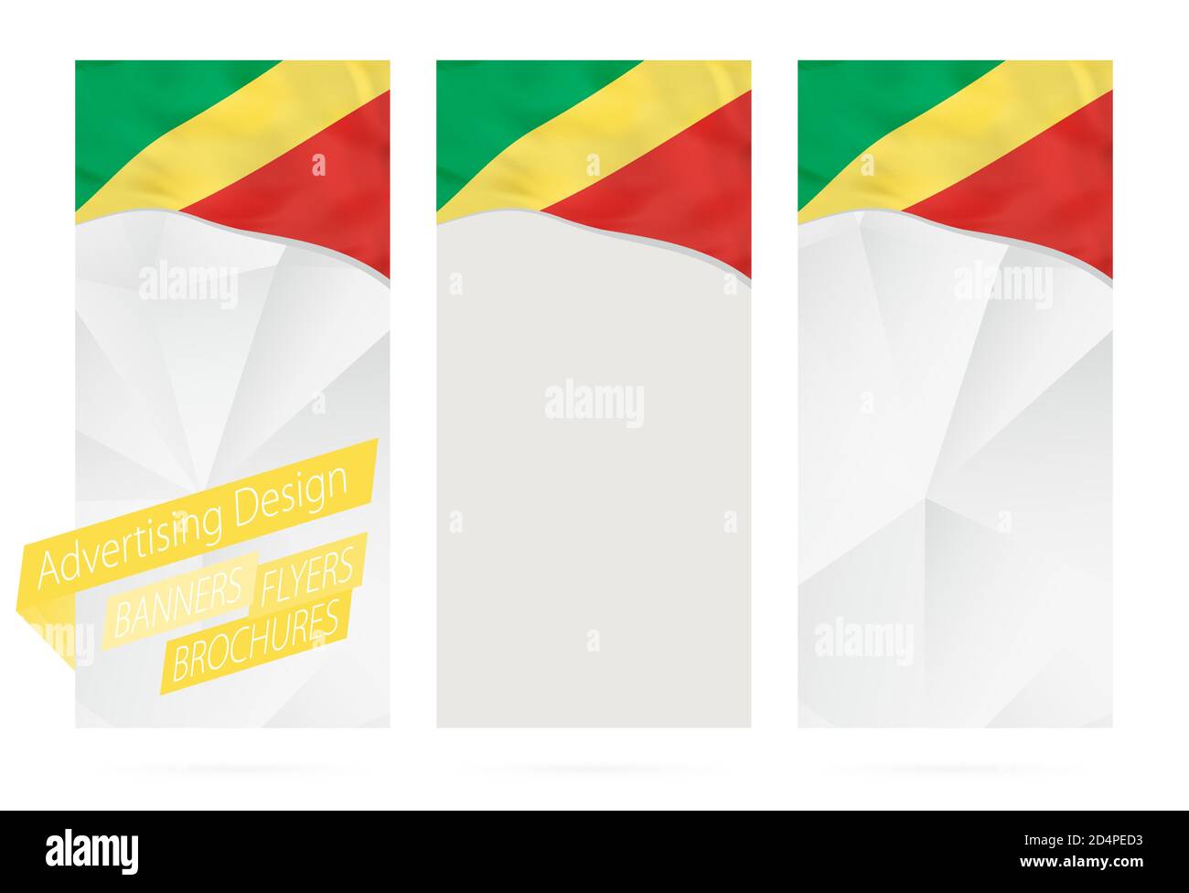 Design of banners, flyers, brochures with flag of Congo. Leaflet ...