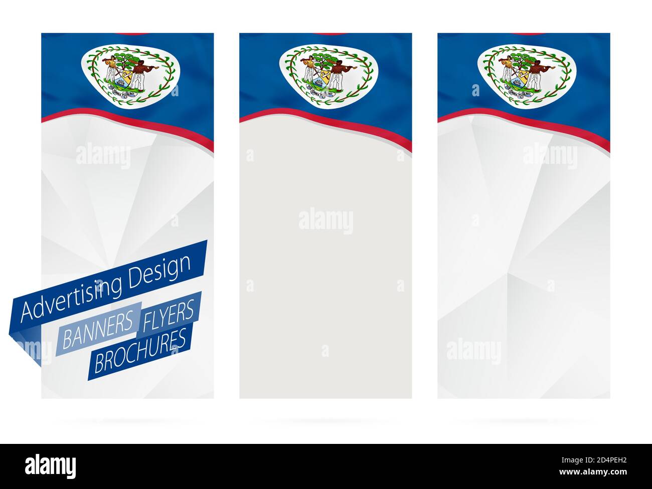 Design of banners, flyers, brochures with flag of Belize. Leaflet ...