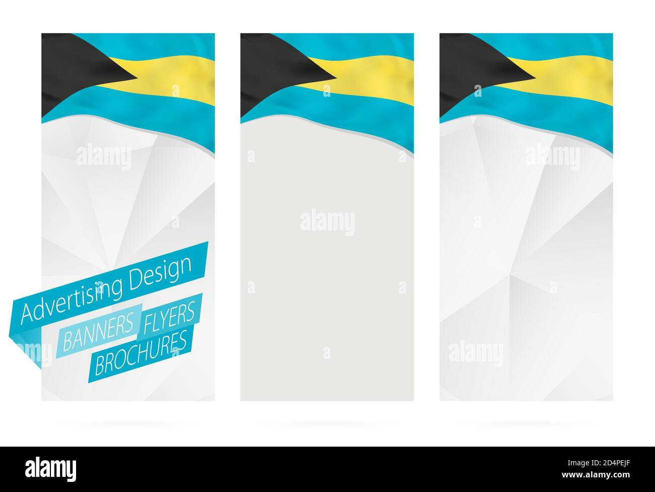 Design of banners, flyers, brochures with flag of The Bahamas. Leaflet ...