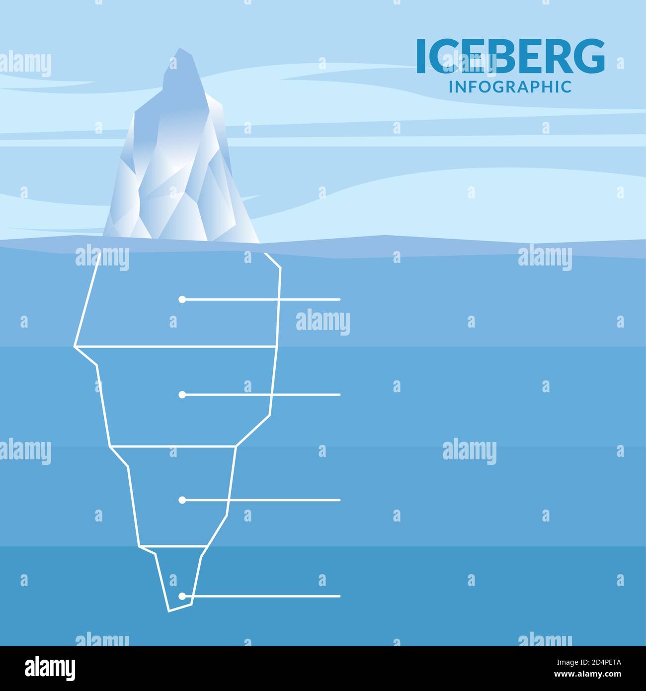 iceberg infographic with lines design, Data analysis and information ...