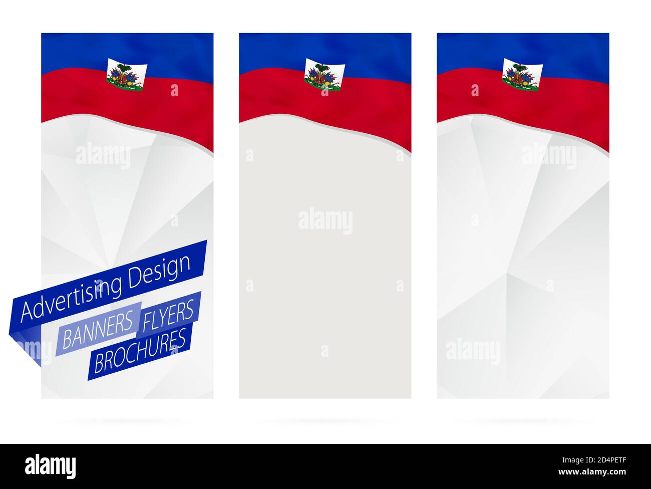 Design of banners, flyers, brochures with flag of Haiti. Leaflet ...