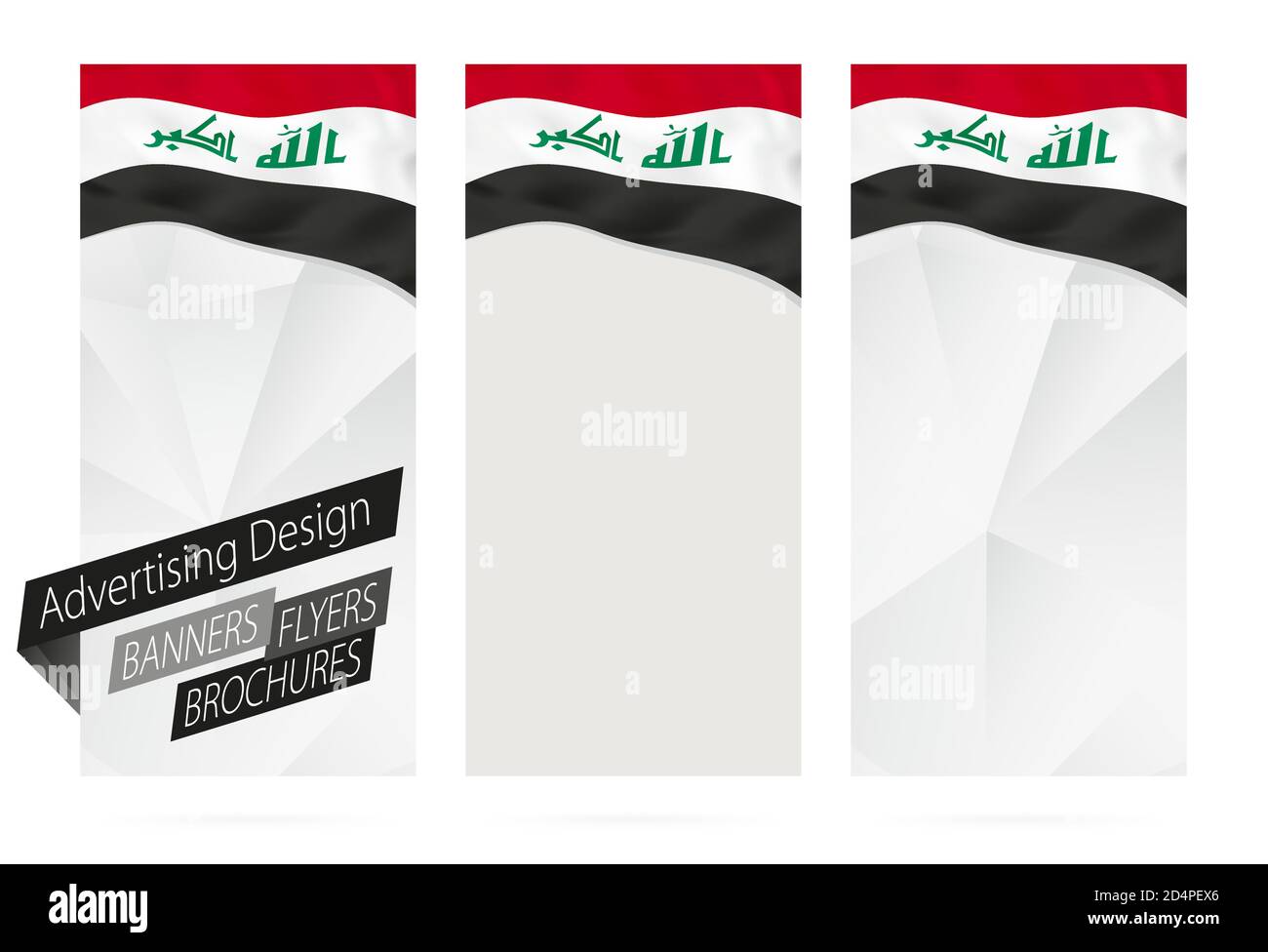 Design of banners, flyers, brochures with flag of Iraq. Leaflet ...