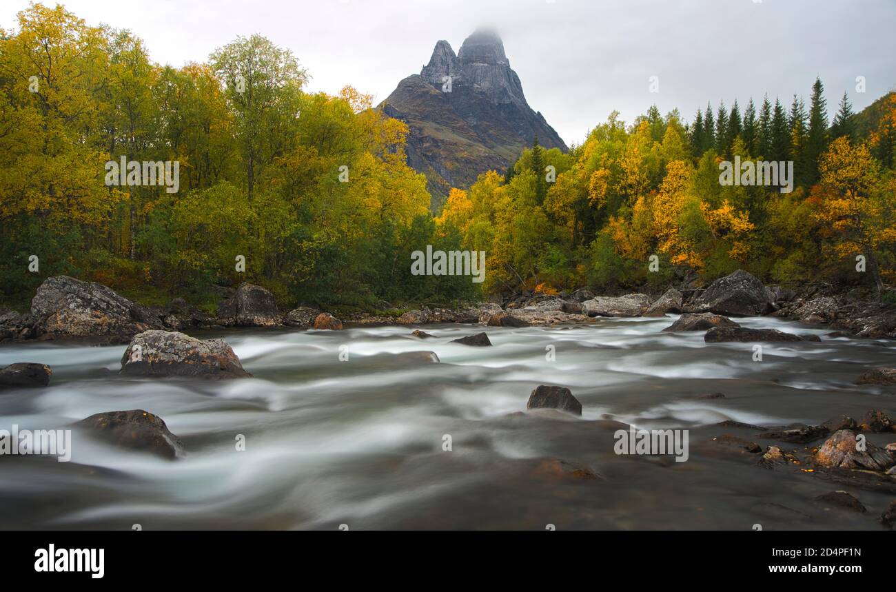 Otertind mountain in Signaldalen valley, Storfjord kommune, Troms ...