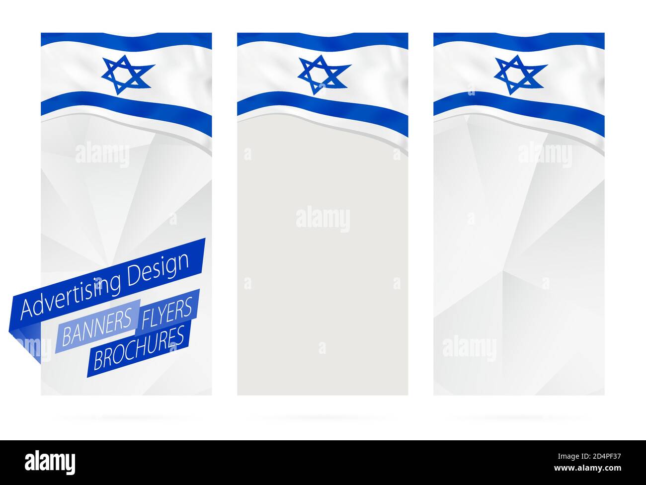 Design of banners, flyers, brochures with flag of Israel. Leaflet ...