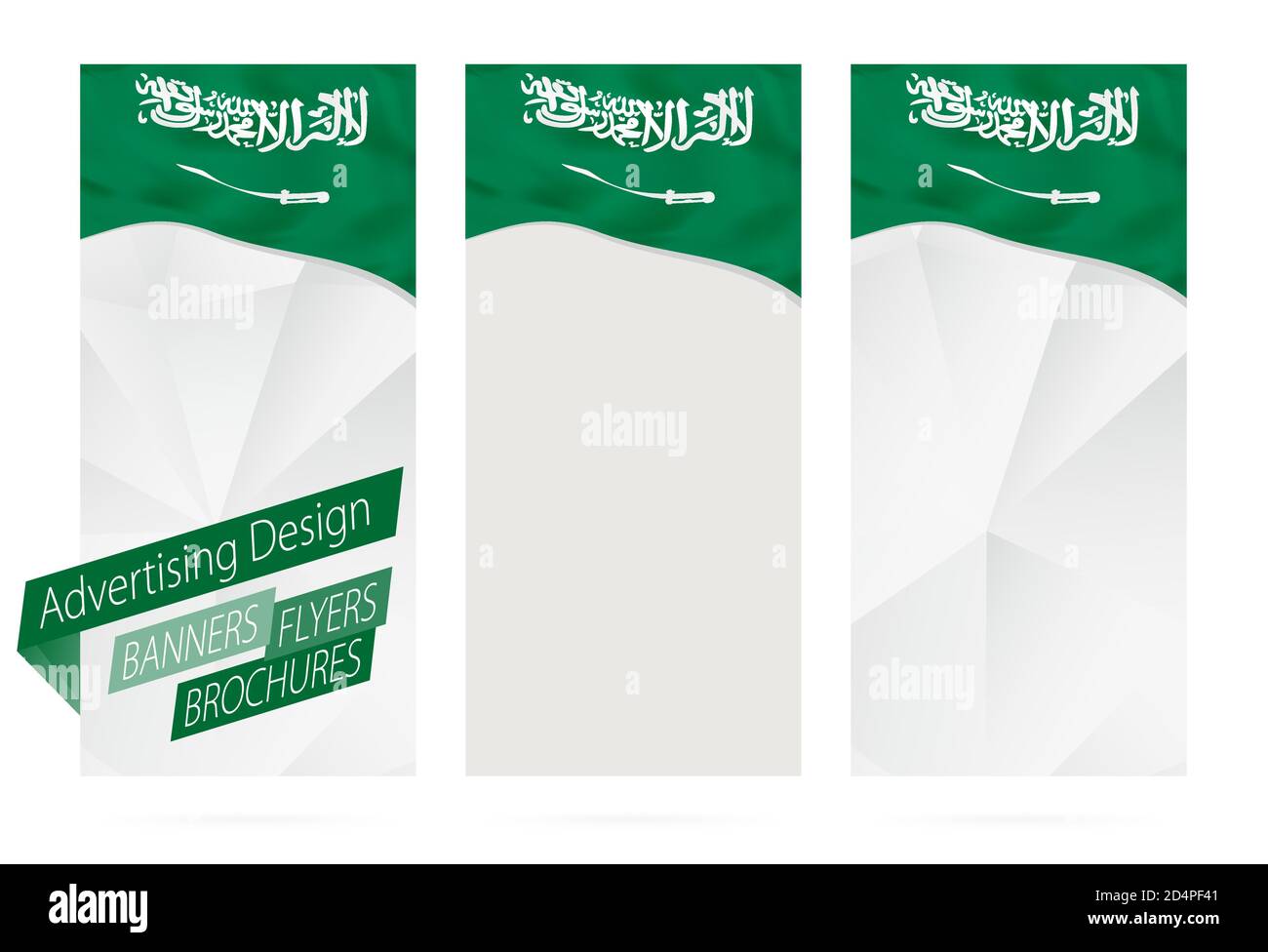 Design of banners, flyers, brochures with flag of Saudi Arabia. Leaflet ...