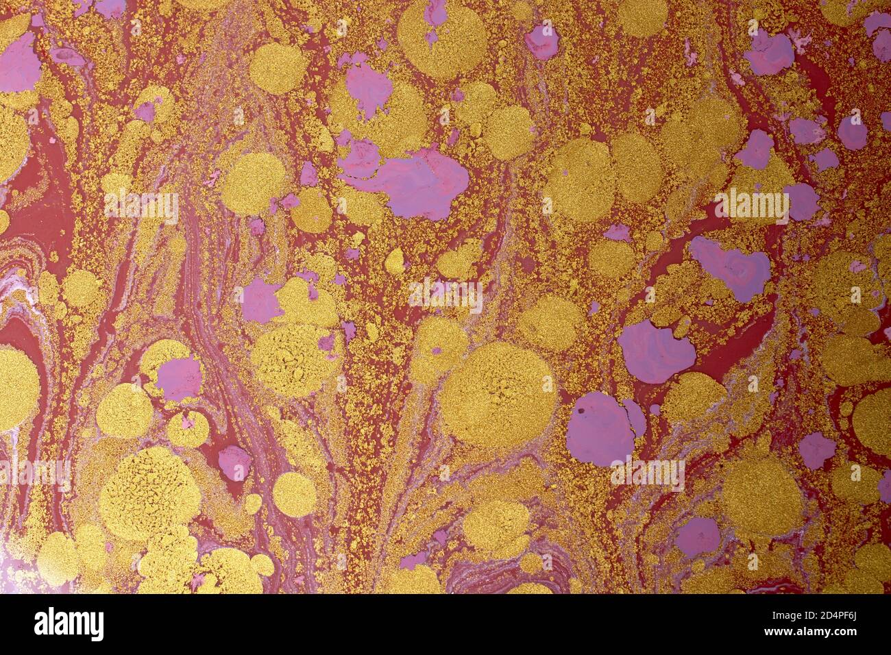 Traditional Turkish Ebru technique painting pattern on the water ...