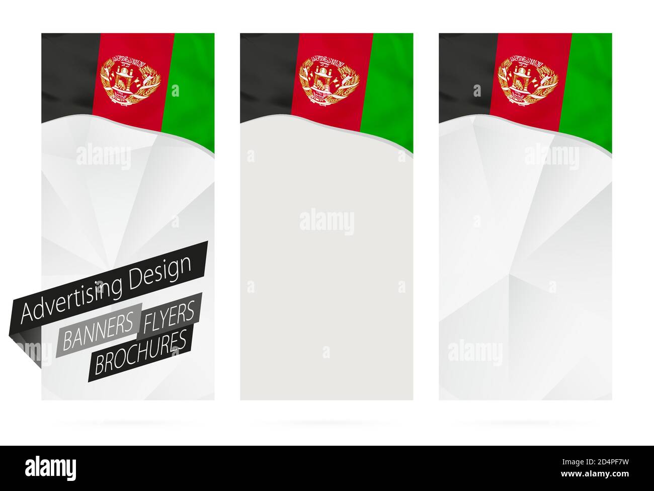 Design of banners, flyers, brochures with flag of Afghanistan. Leaflet ...