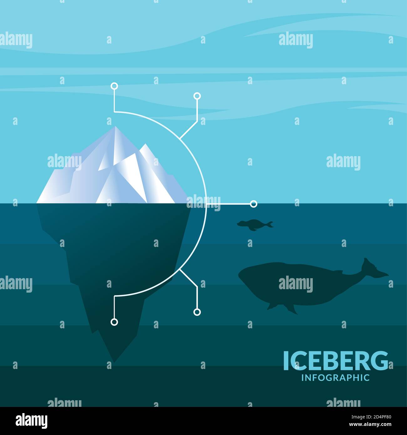 iceberg infographic with whale and turtle design, Data analysis and ...