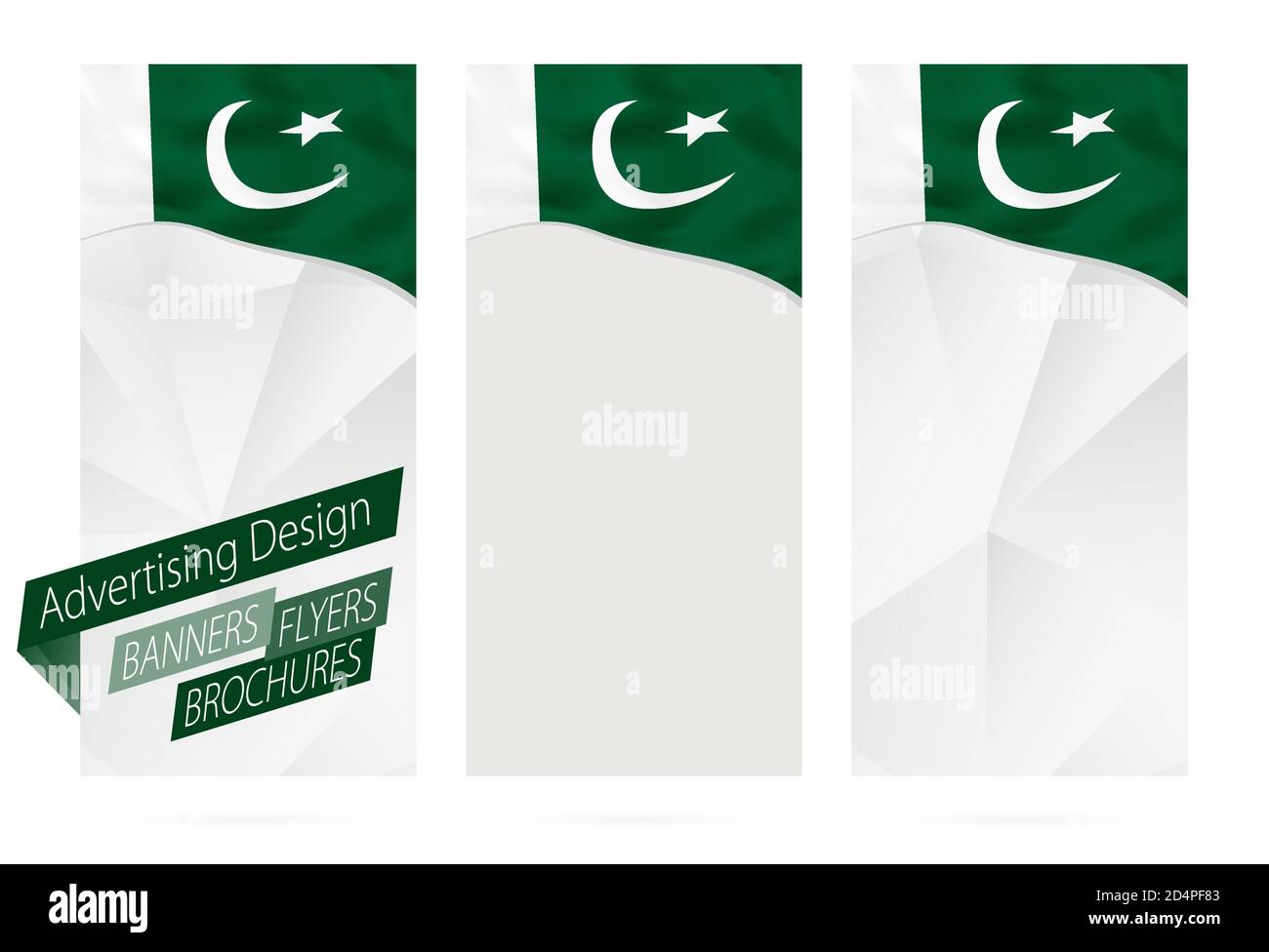 Design of banners, flyers, brochures with flag of Pakistan. Leaflet ...