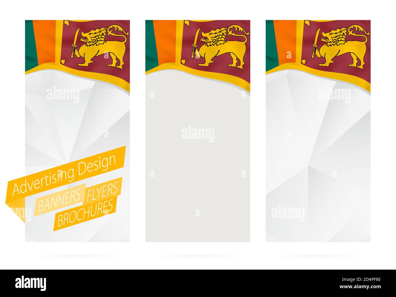 Design of banners, flyers, brochures with flag of Sri Lanka. Leaflet ...