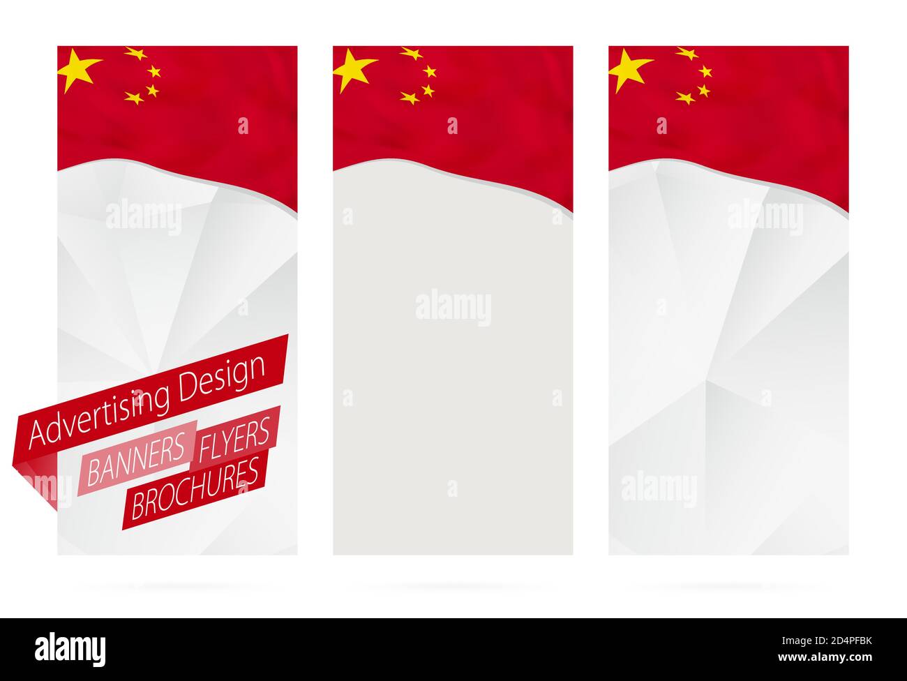 Design of banners, flyers, brochures with flag of China. Leaflet ...