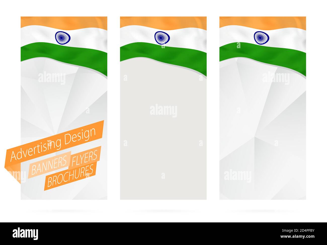 Design of banners, flyers, brochures with flag of India. Leaflet ...