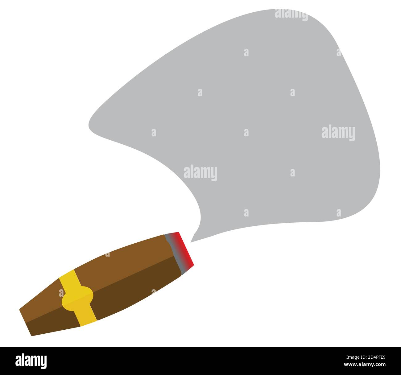 Large cuban style fat comic cigar with a copy space whisp of smoke ...