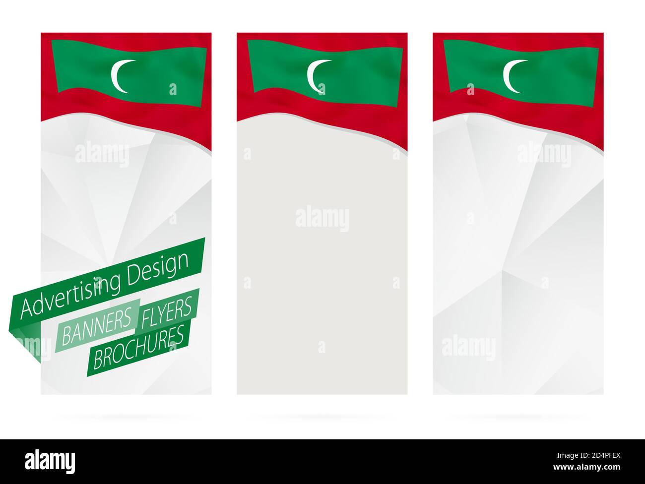 Design of banners, flyers, brochures with flag of Maldives. Leaflet ...
