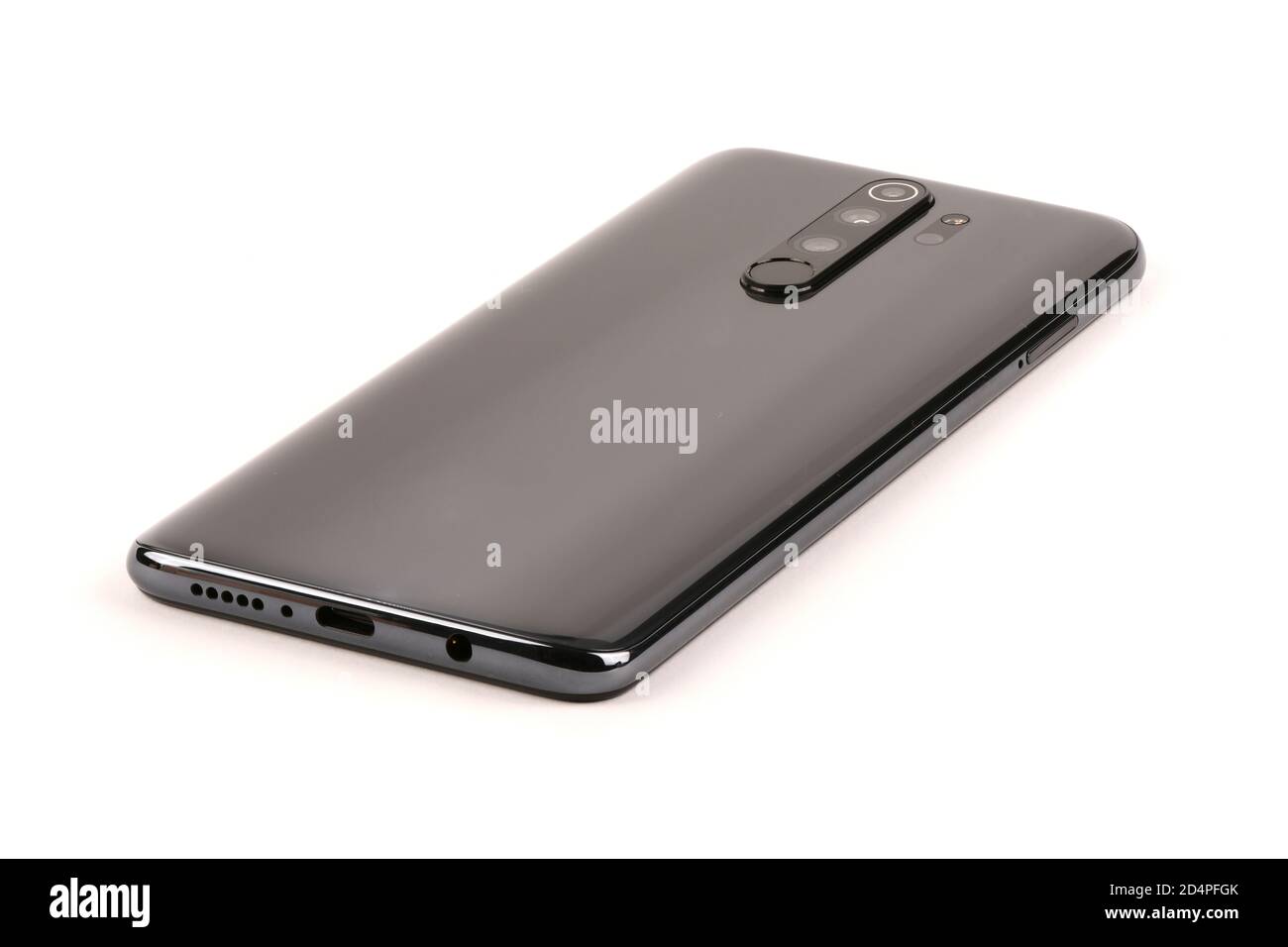 Black mobile smartphone with blank screen. isolated on white background ...