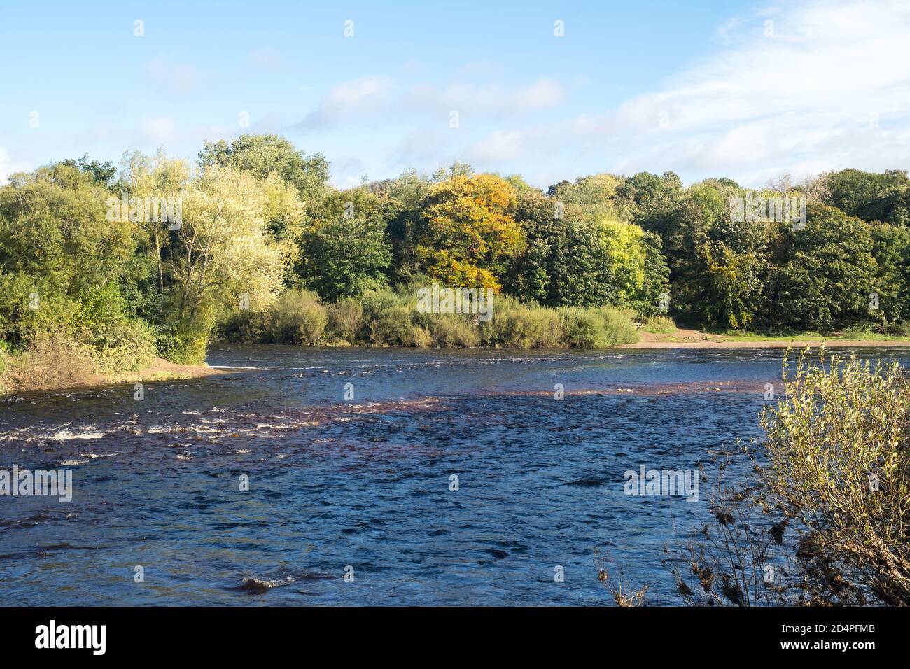 The confluence of the South and North Tyne rivers to the west of Hexham ...