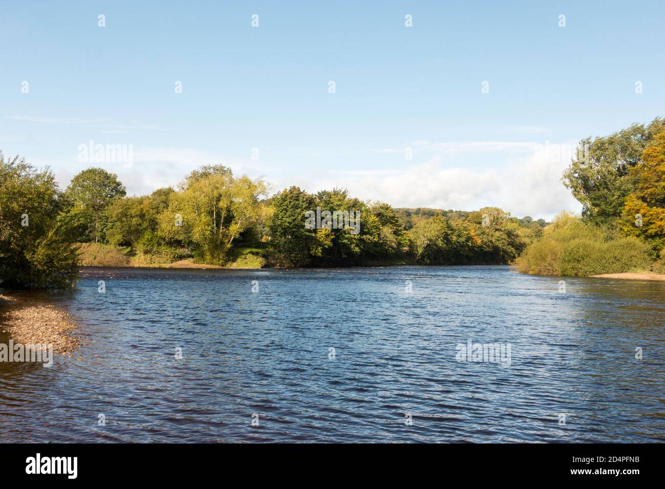 The confluence of the South and North Tyne rivers to the west of Hexham ...