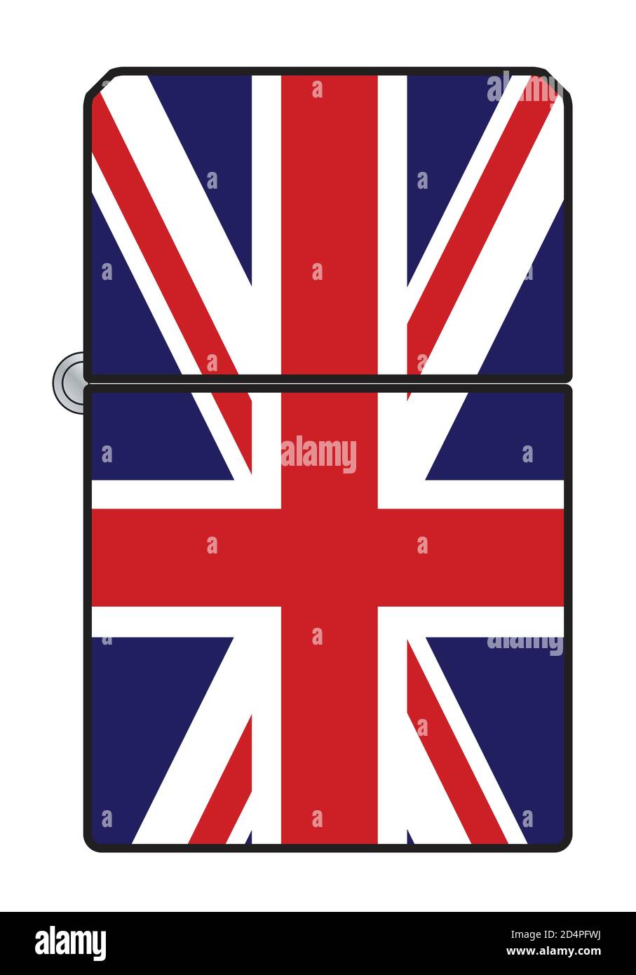 A typical cigarette lighter with a UK Union Jack flag motif Stock ...