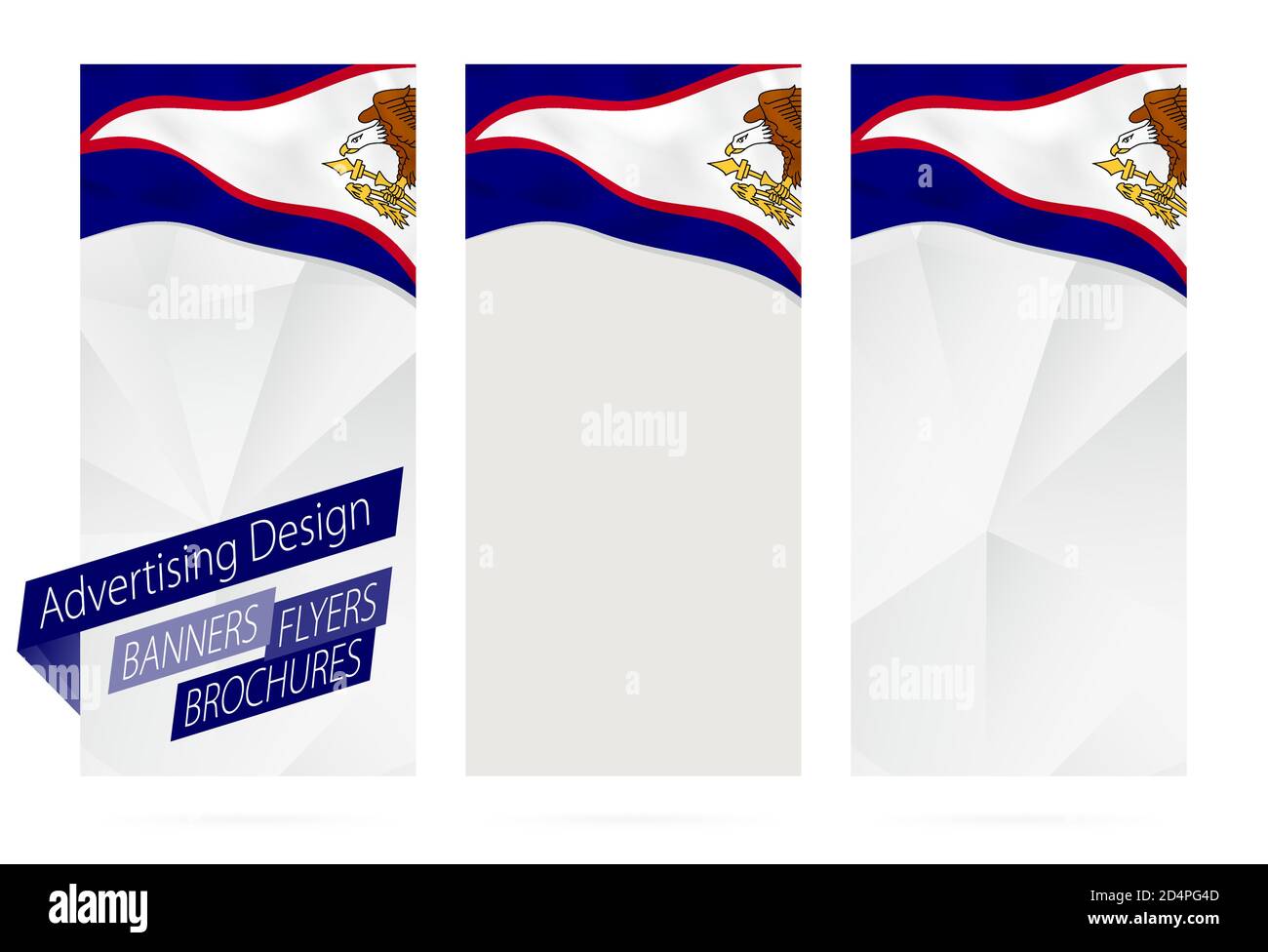 Design of banners, flyers, brochures with flag of American Samoa ...