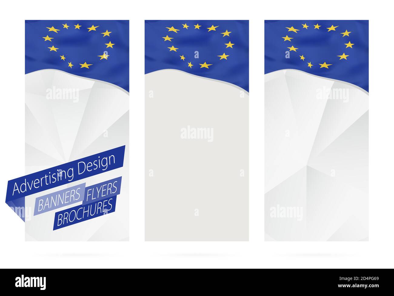 Design of banners, flyers, brochures with flag of European Union ...