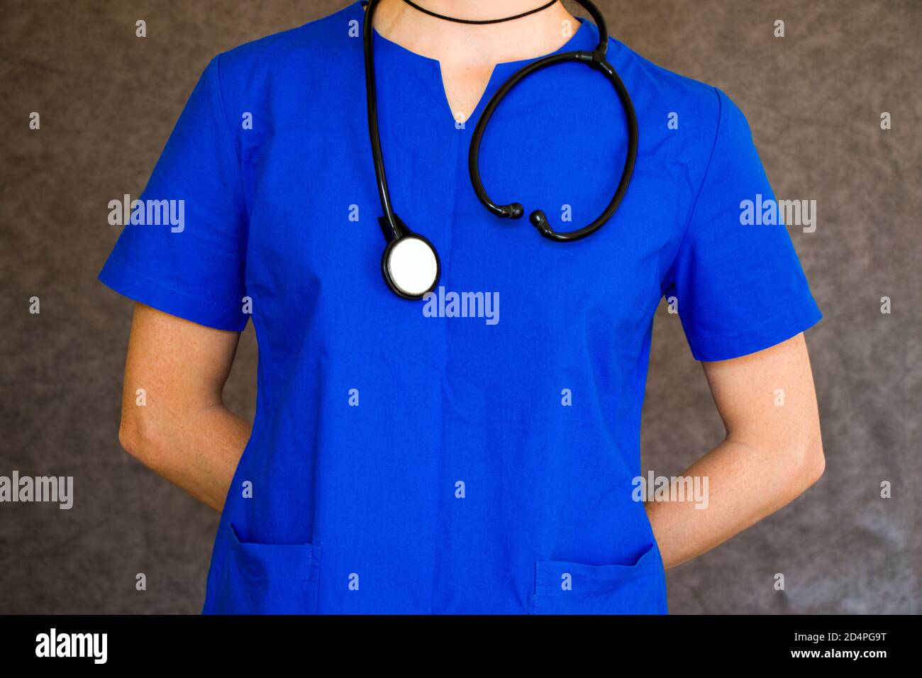 Doctors uniform. Blue uniform for surgery and viruses Stock Photo - Alamy