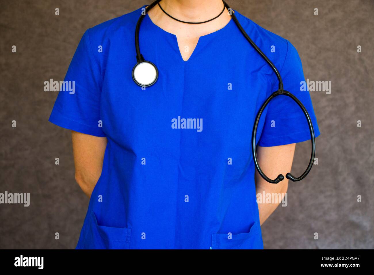 Doctors uniform. Blue uniform for surgery and viruses Stock Photo - Alamy